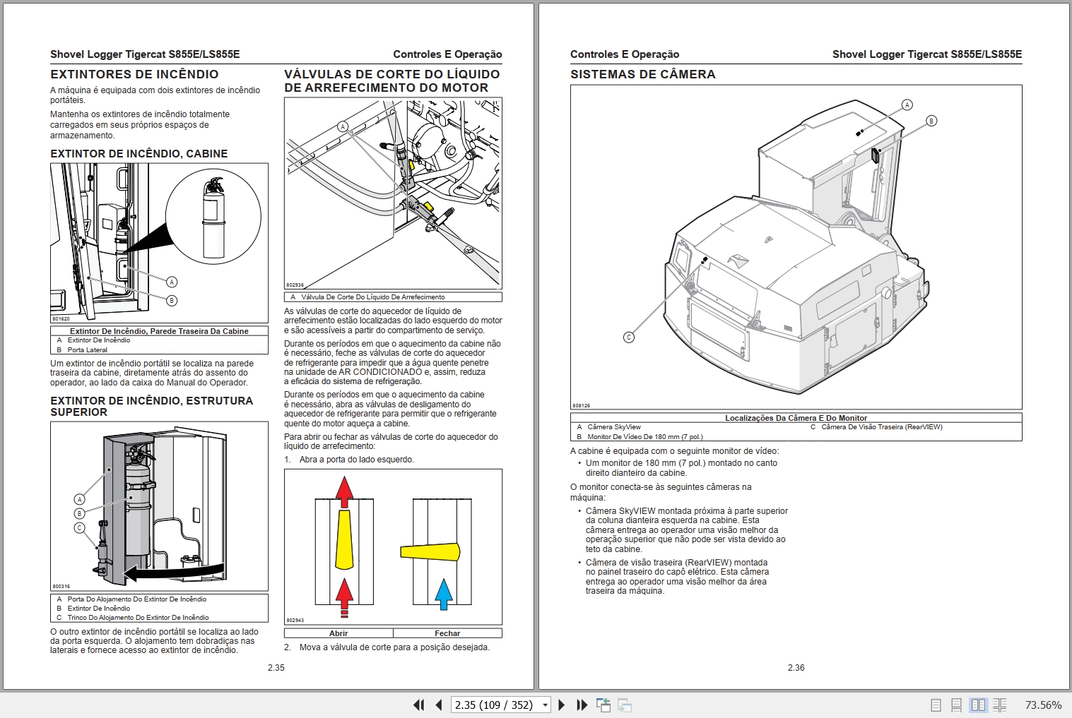 Tigercat Shovel Logger S855E LS855E Operators Manual 69757APOR
