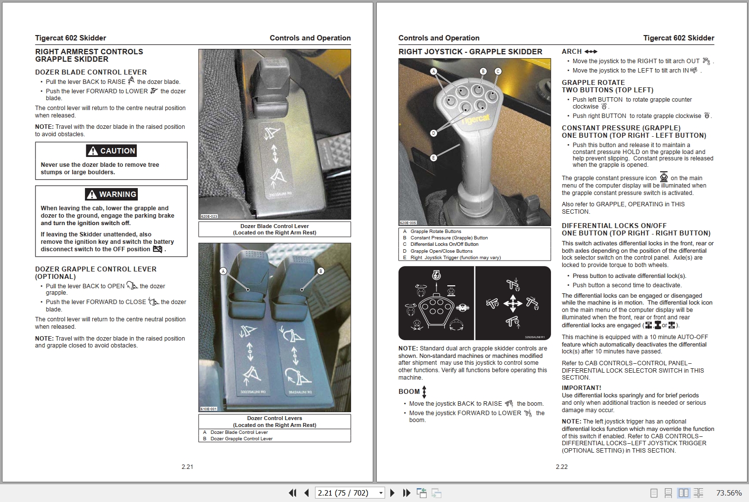 Tigercat Skidder 602 Service Manual 53032AENG