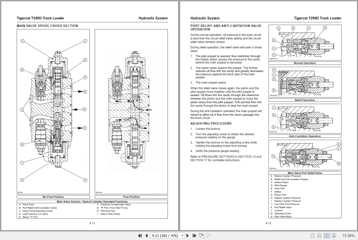 Tigercat Track Loader T250D Service Manual 42785AENG