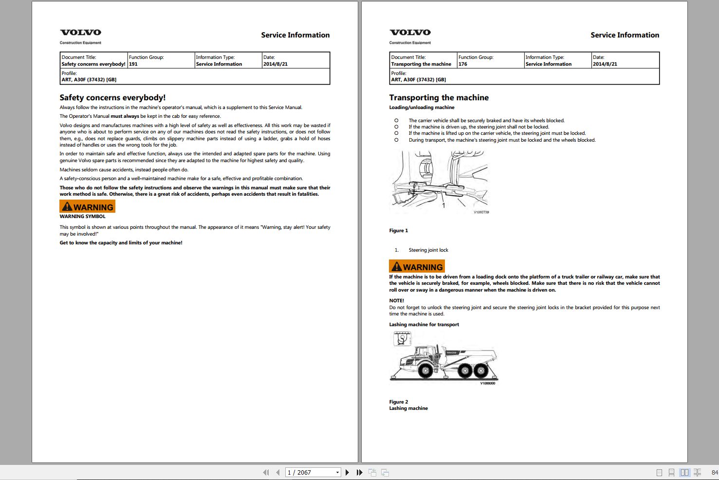 Volvo Dump Truck A30F Service Repair Manual