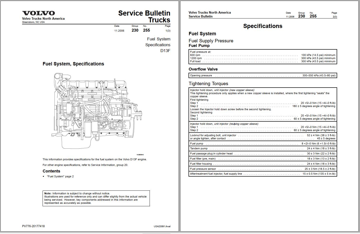 Volvo Engine D13 Service Manual