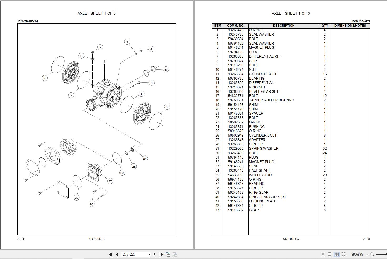 Volvo Roller SD-100DC Parts Catalog 13525761