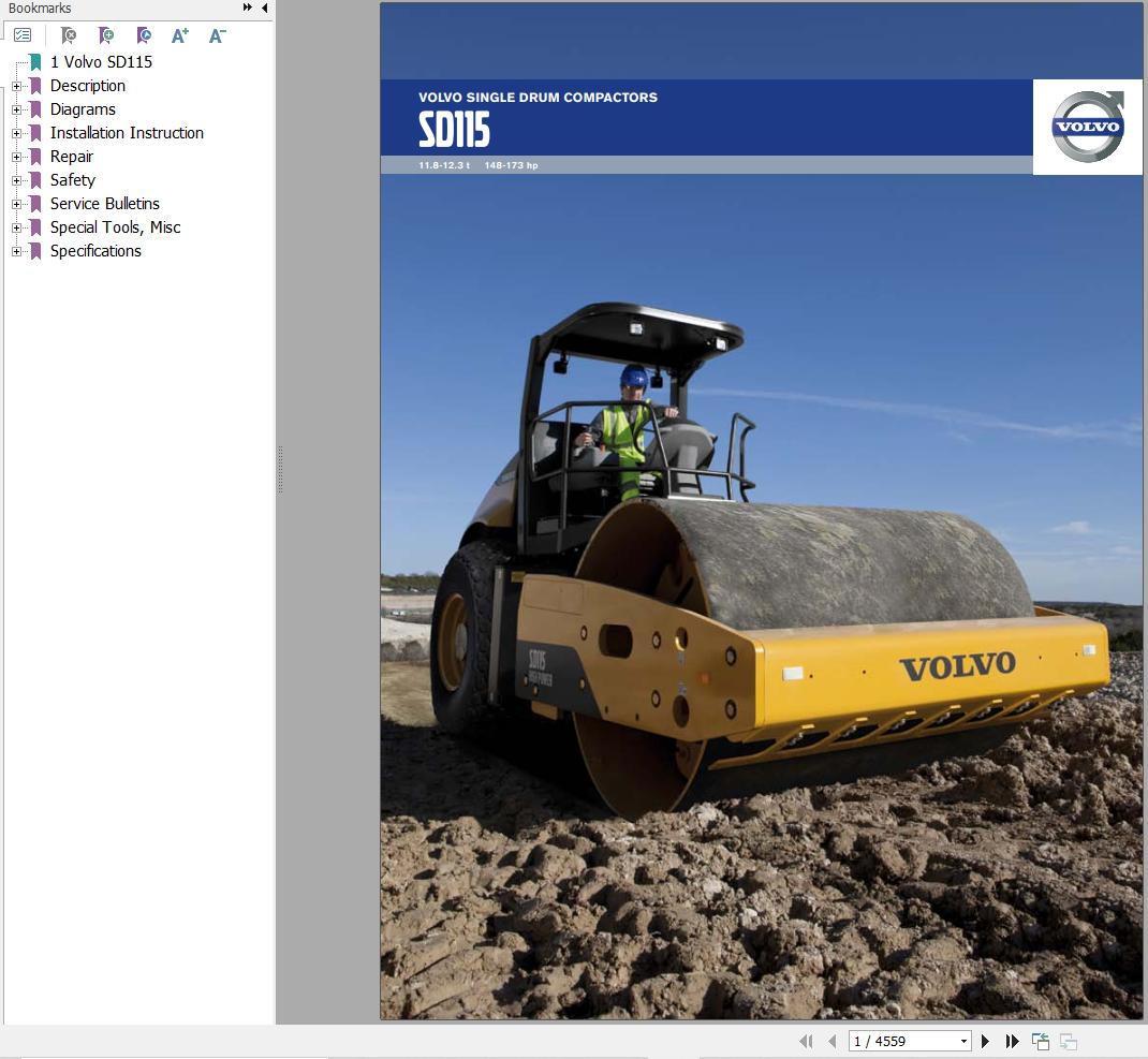Volvo Single Drum Compactors SD115 Service and Repair Manual