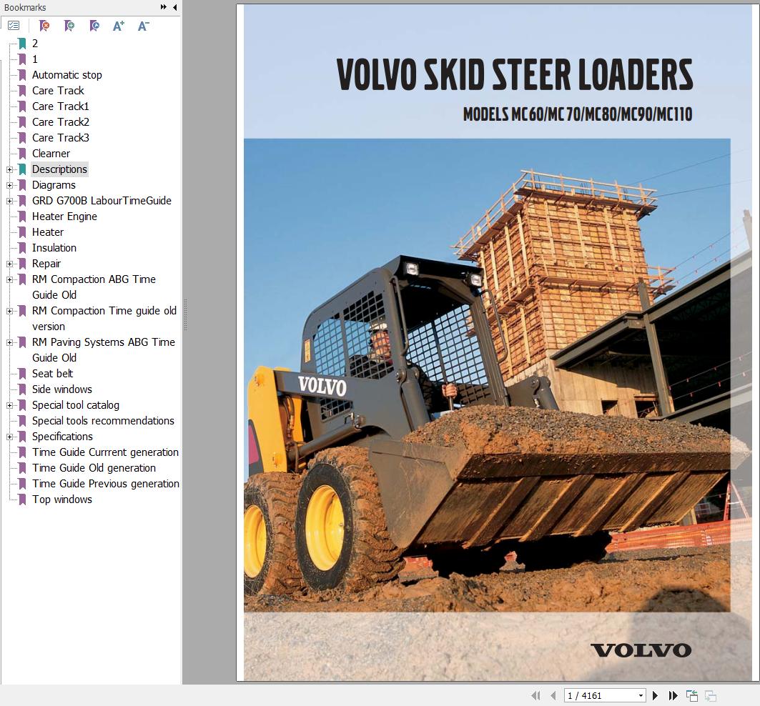 Volvo Skid Steer Loader MC60 Service and Repair Manual