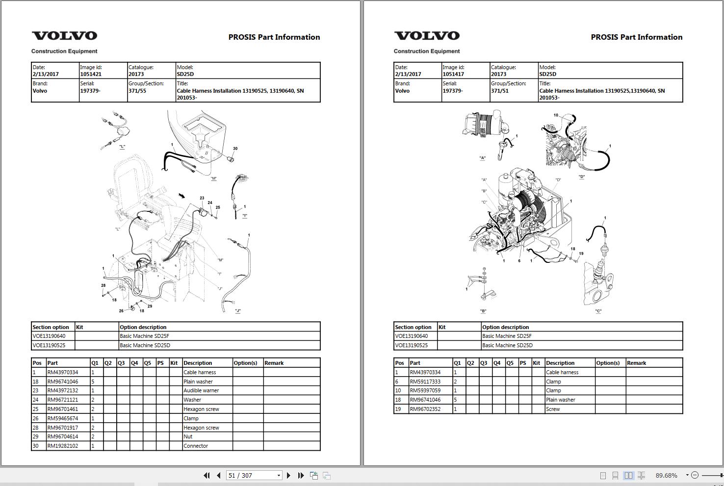 Volvo Soil Compactors SD25D Parts Manual