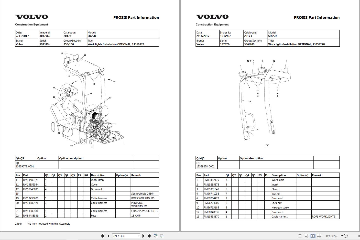 Volvo Soil Compactors SD25D SD25F Parts Manual