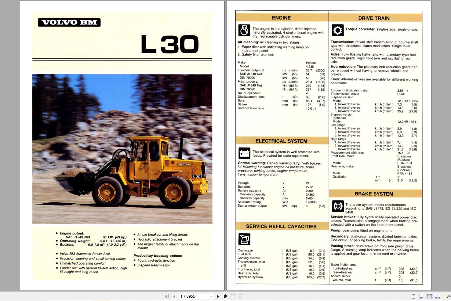 Volvo Wheel Loader BM L30 Service Repair Manual