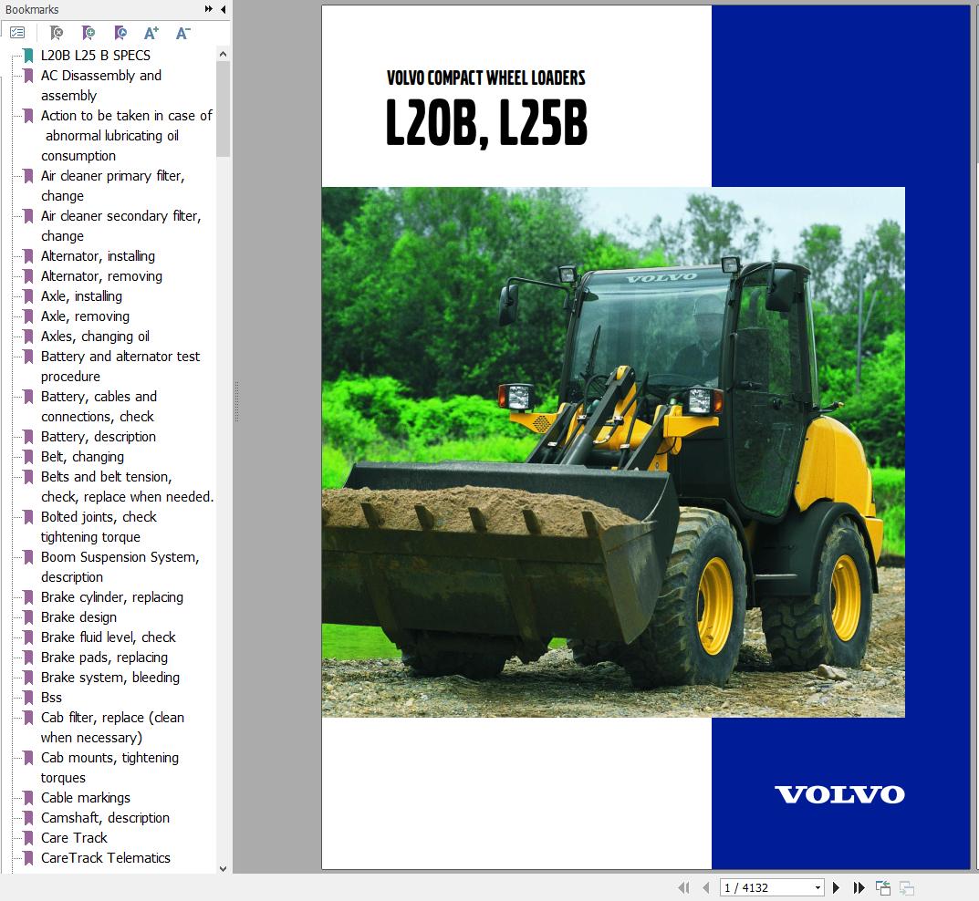 Volvo Wheel Loader L20B Service and Repair Manual