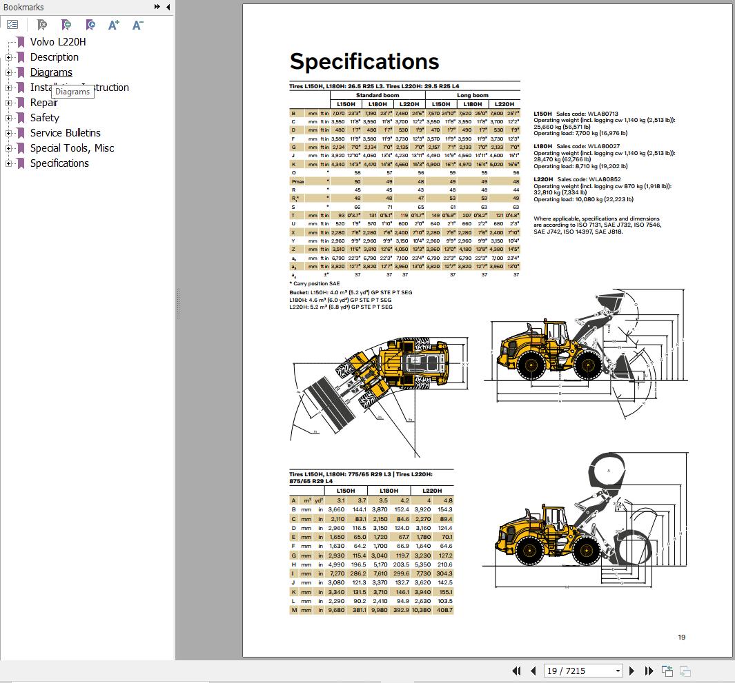 Volvo Wheel Loader L220H Service and Repair Manual