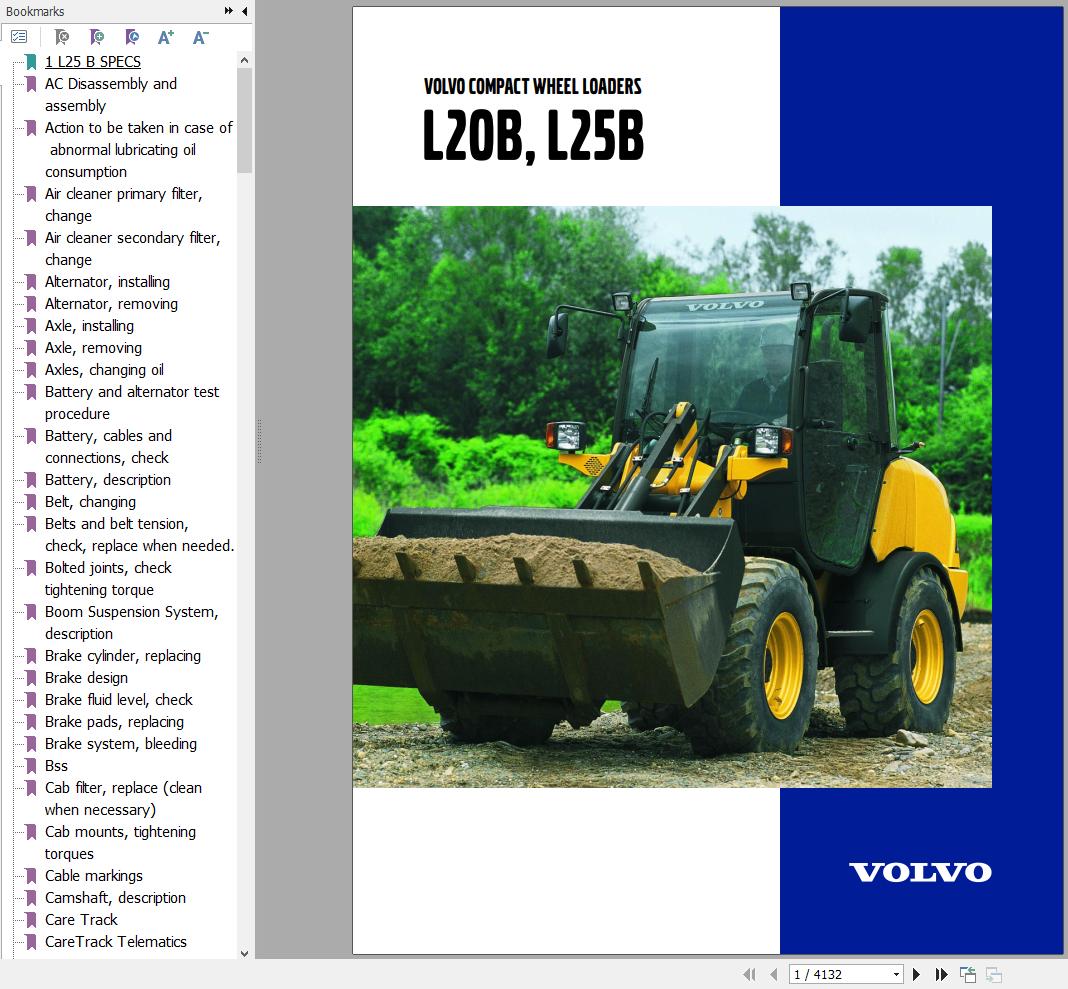 Volvo Wheel Loader L25B Service and Repair Manual