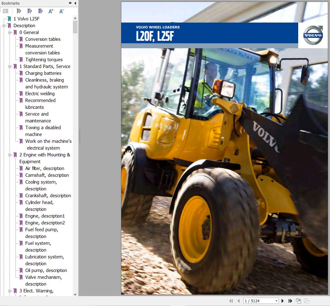 Volvo Wheel Loader L25F Service and Repair Manual