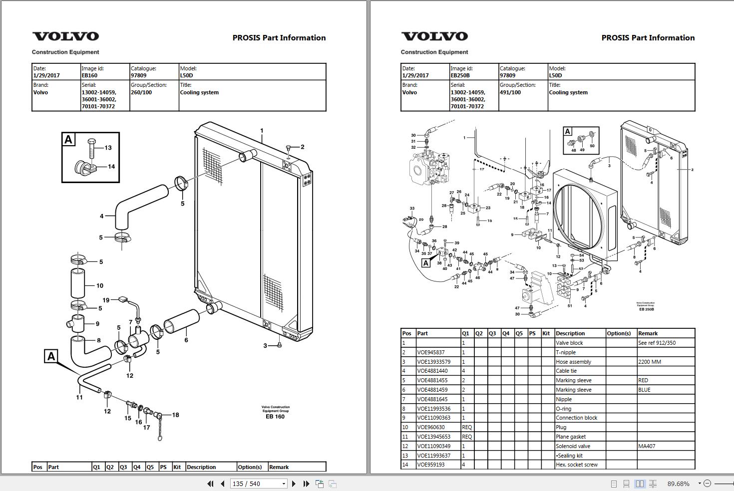 Volvo Wheel Loader L50D Parts Catalog