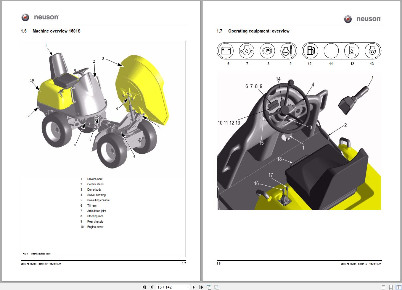 Wacker Neuson Dumper 1501 1.0 Service Manual and Diagram 1000144667