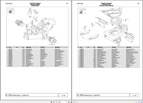 Wacker Neuson Dumper 1601 Spare Parts List 1000151854