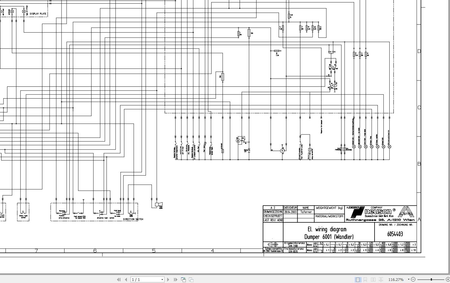 Wacker Neuson Dumper 6001 Electrical and Hydraulic Diagrams