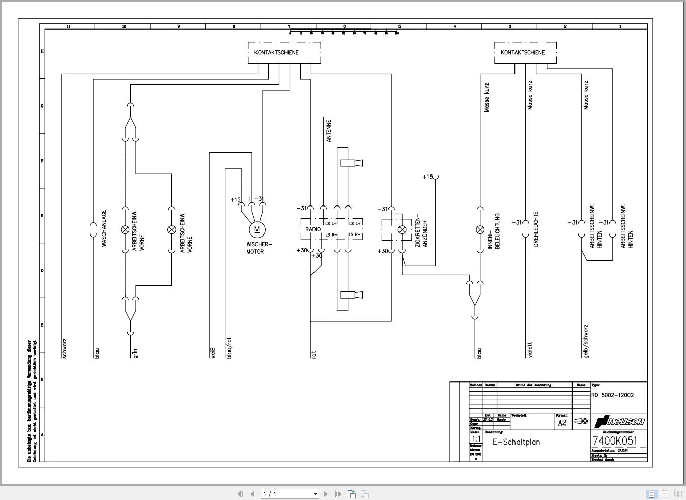 Wacker Neuson Excavator 6502 Electrical Diagrams