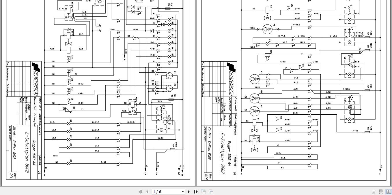 Wacker Neuson Excavator 8002 Electrical Diagrams