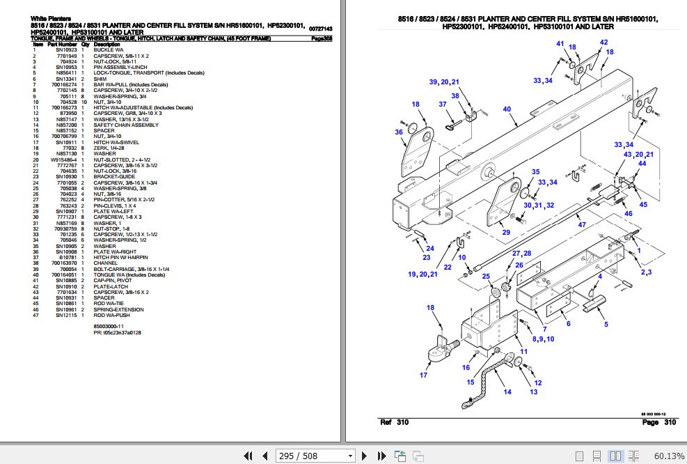 White Planters 8516 8523 8524 8531 Parts Catalog 00727143