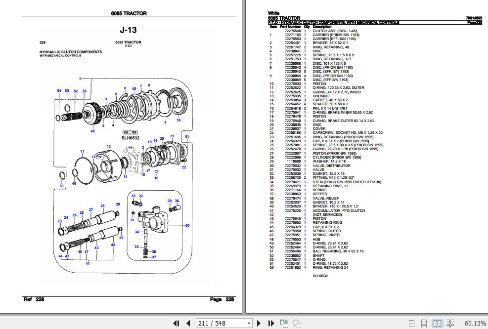 White Tractor 6085 Parts Catalog 79014895