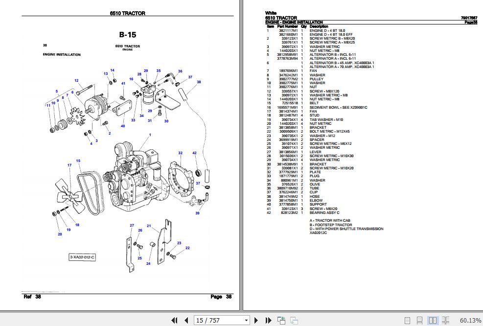 White Tractor 6510 Parts Catalog 79017567
