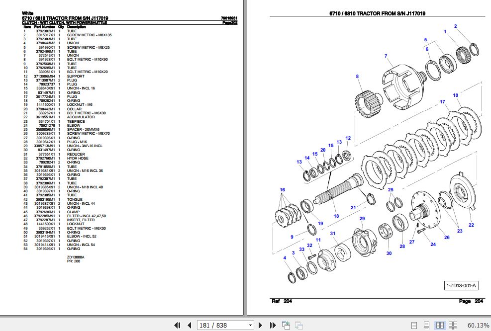 White Tractor 6710 6810 Parts Catalog 79018931