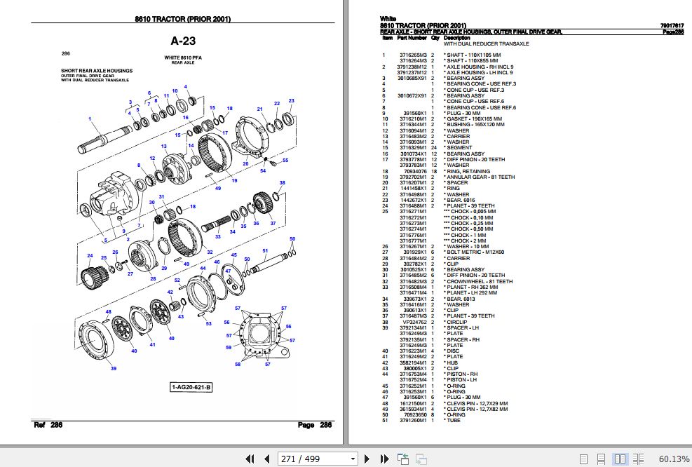 White Tractor 8610 Parts Catalog 79017617