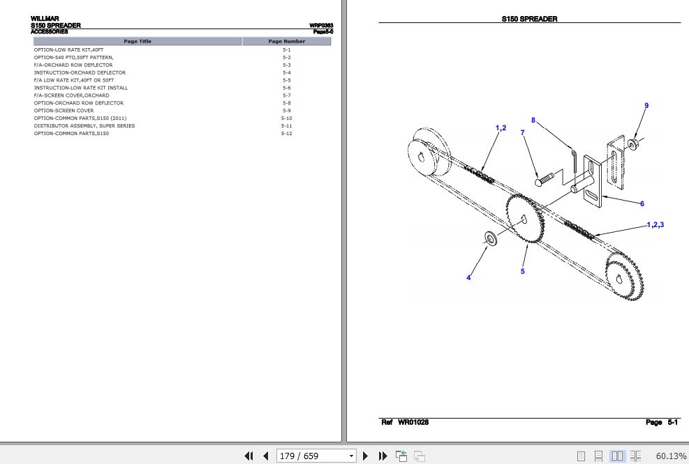Willmar Spreader S150 Parts Catalog WRP0363