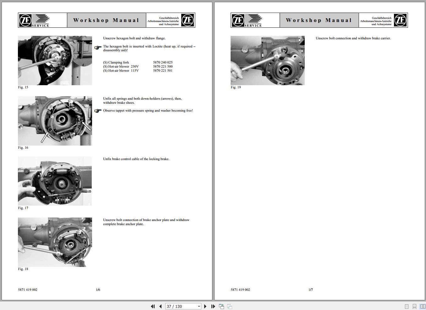 ZF Planetary Axle AP-R715 Repair Manual 5871419002
