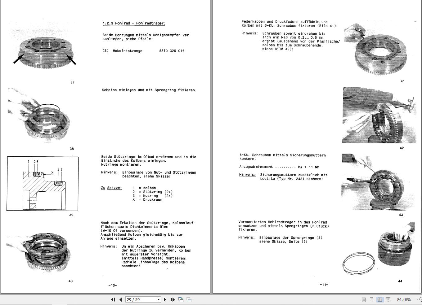 ZF Planetary Axle With Wet Disc Brake AP-405_BK Repair Manual DE