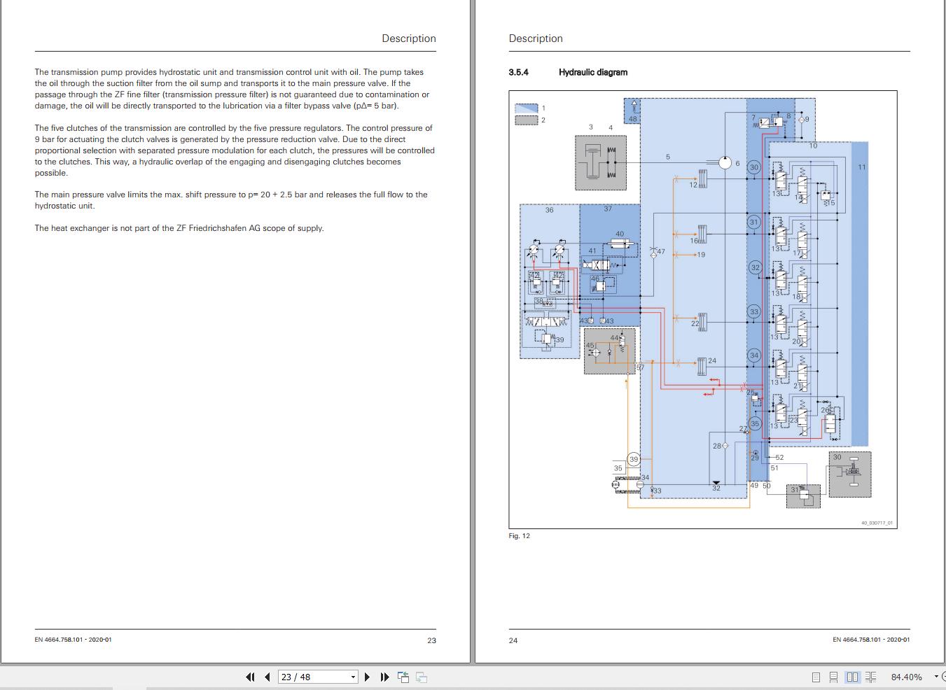 ZF Transmission CP190 CP210 CP230 Operating Instructions Manual