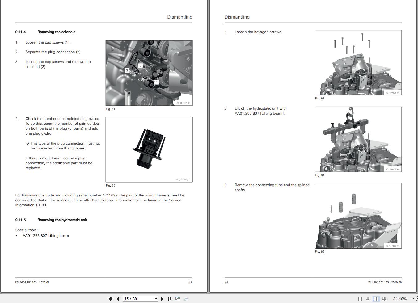 ZF Transmission CP190 CP210 CP230 Stage 1 Repair Instructions Manual