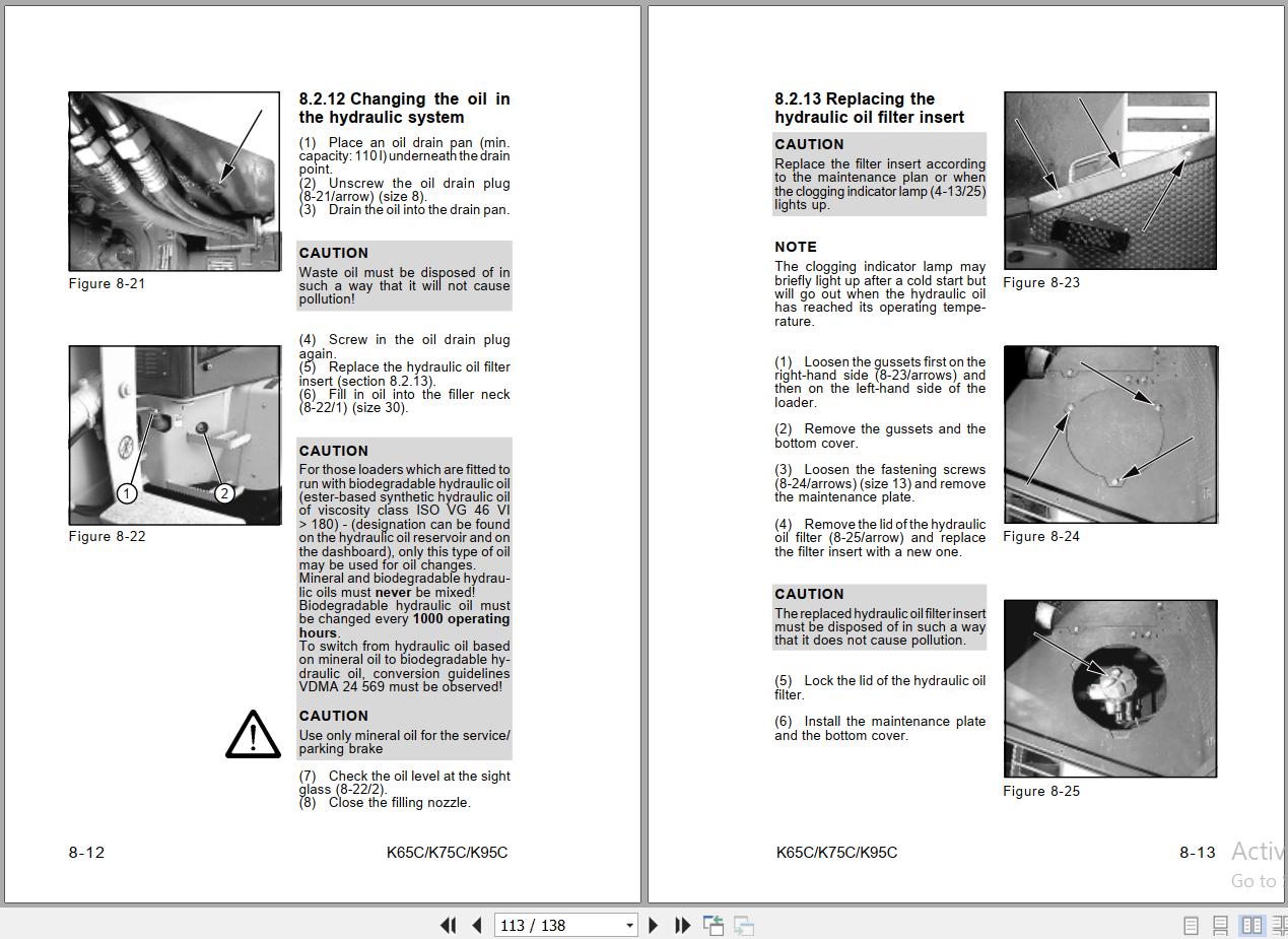 Ahlmann Wheel Loader AL65 AL75 AL95 Operators Manual and Schematis 1004319A