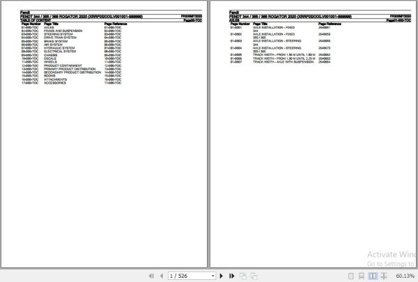 Fendt Sprayer 344 355 366 Rogator Parts Catalog FR300MY2020 2020