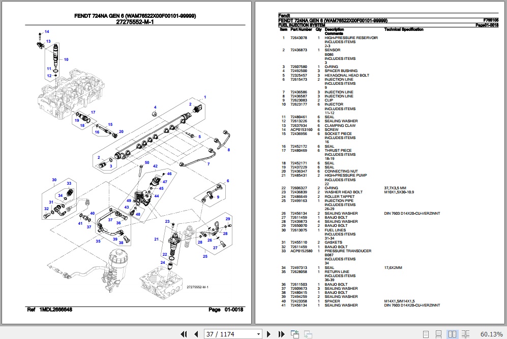 Fendt Tractor 724NA Gen 6 Parts Catalog F765105 09.2020