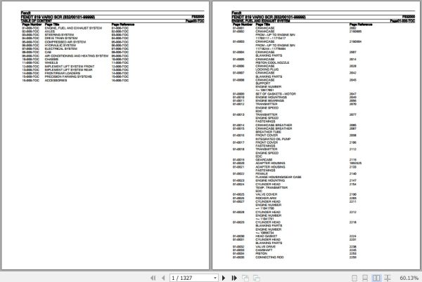 Fendt Tractor 819 Vario SCR Parts Catalog F832000 10.2019