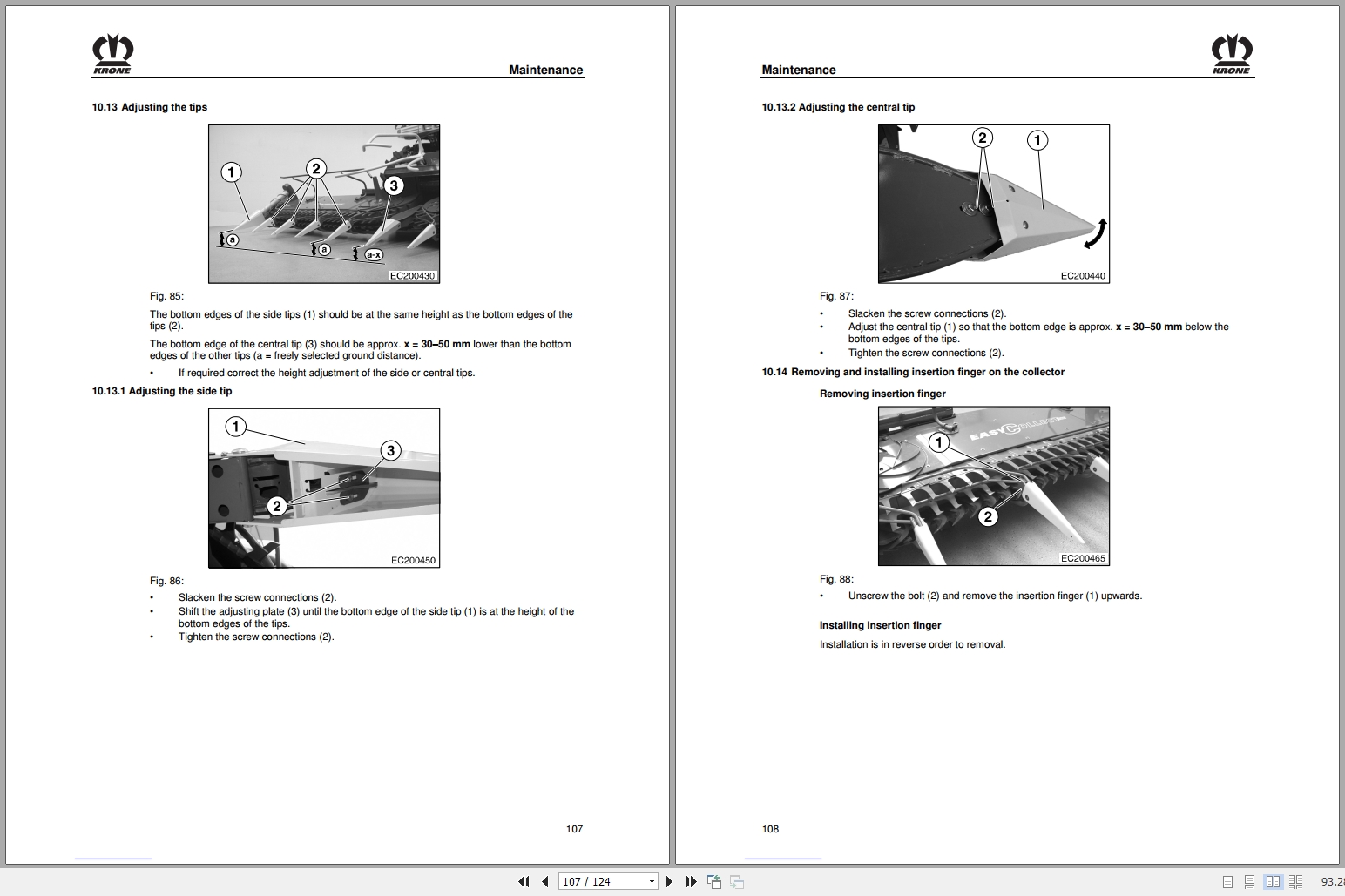 Krone Maize Header EasyCollect 6000FP Operating Instructions 15000005502US