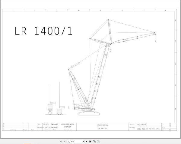 Liebherr Crane LR 1400-1 Z74027 Electric and Hydraulic Diagrams FR