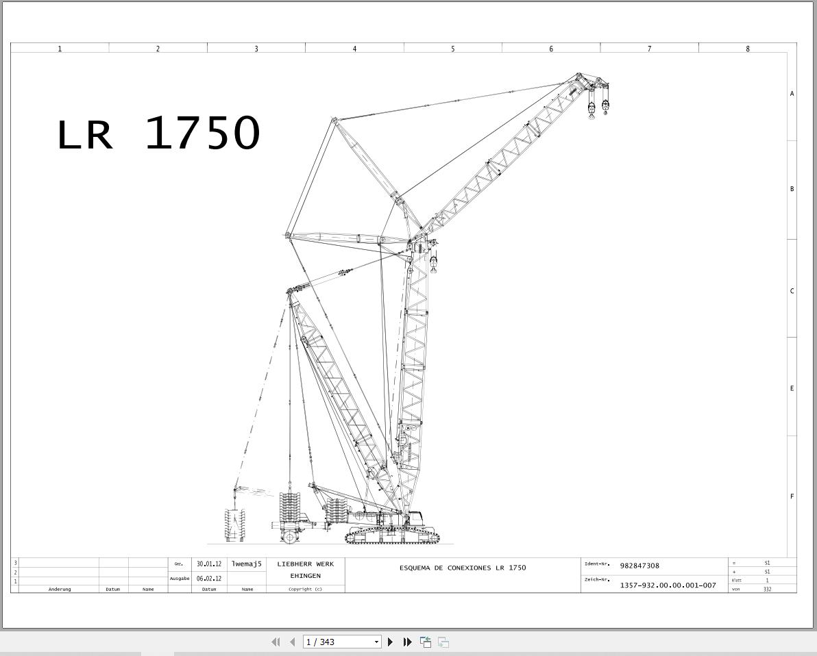 Liebherr Crane LR 1600-1 Z74704 Electric and Hydraulic Diagrams ES