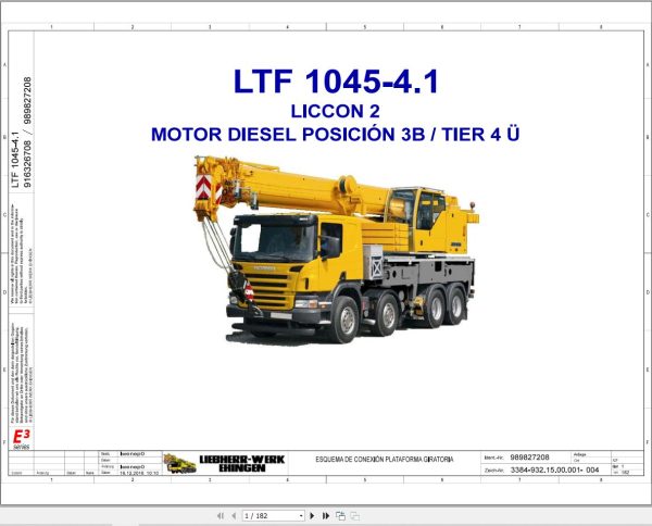 Liebherr Crane LTF 1045-4.1 Z75593 Electric and Hydraulic Diagrams ES