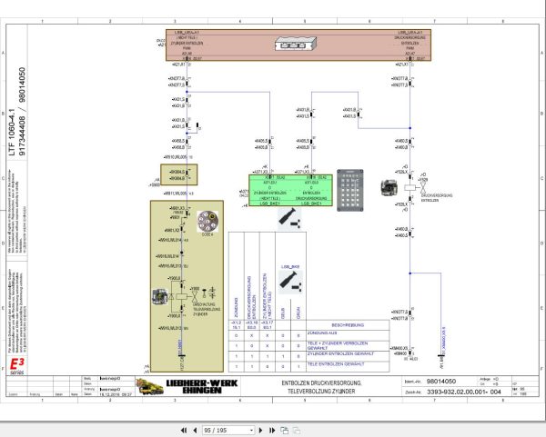 Liebherr Crane LTF 1060-4.1 Z76000 Electric and Hydraulic Diagrams DE