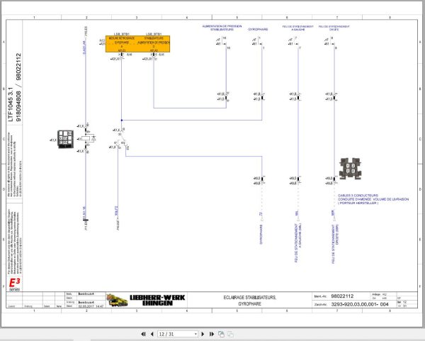 Liebherr Crane LTF 1060-4.1 Z76000 Electric and Hydraulic Diagrams FR