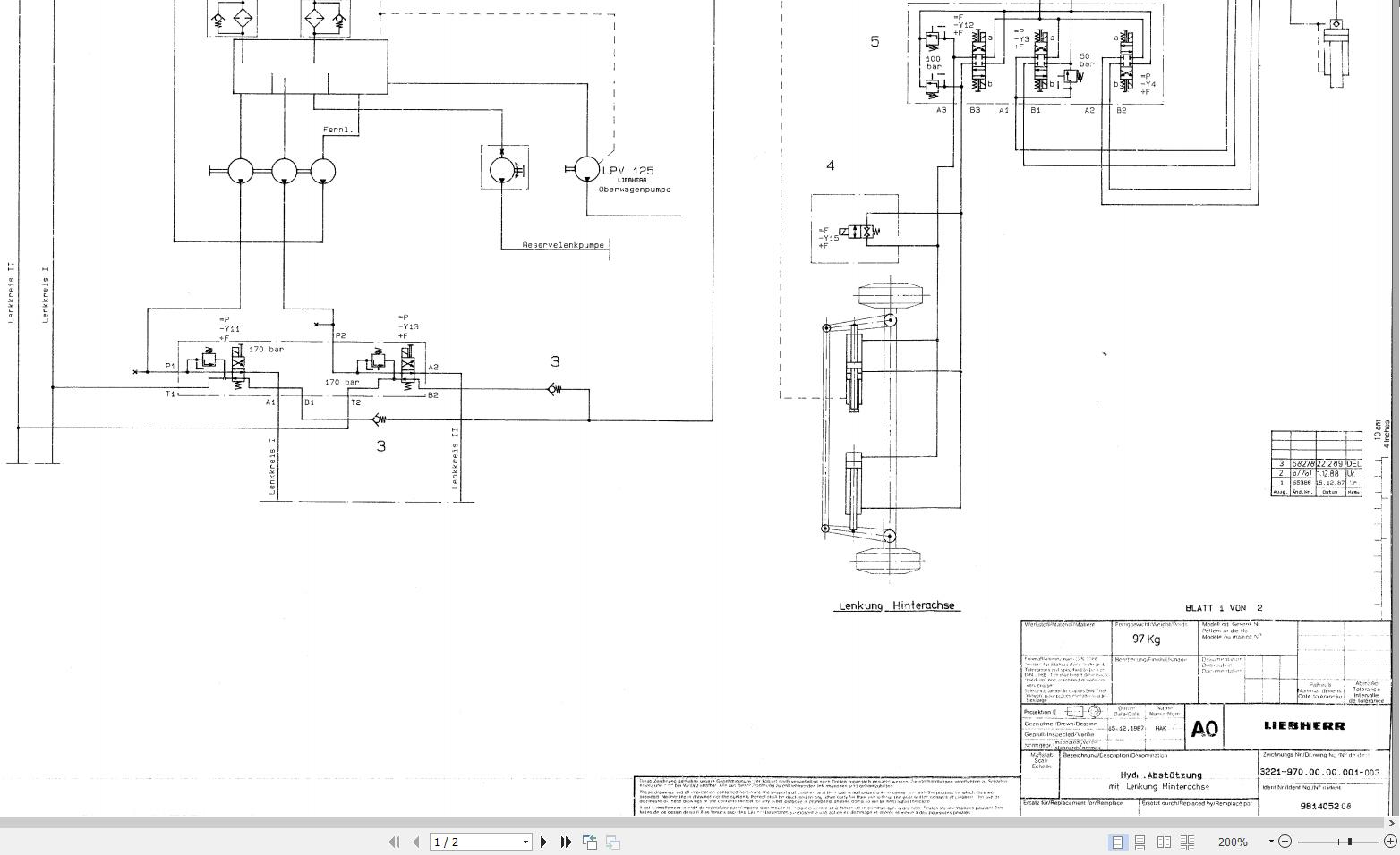 Liebherr Crane LTM 1035 Z15203 Electric and Hydraulic Diagrams DE