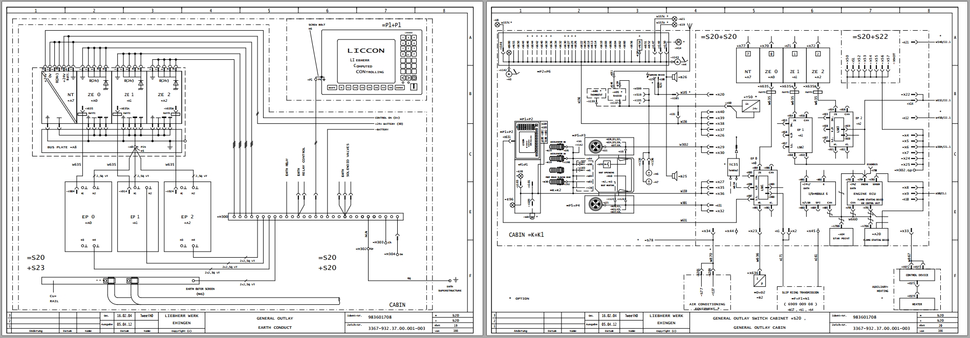Liebherr Crane LTM 1100-2 Electrical Circuit Diagram 3367-932.37.00.001-003