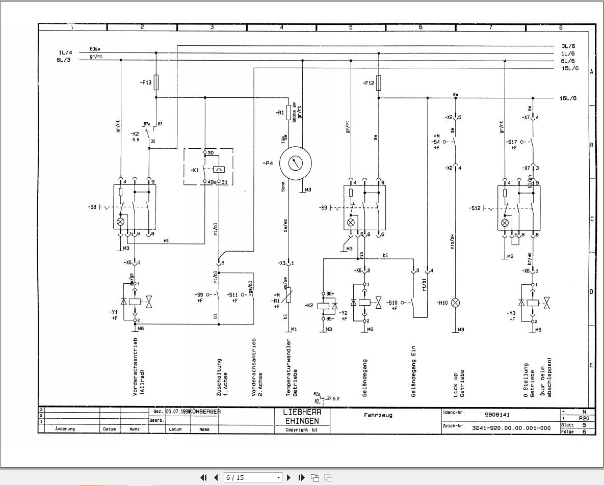 Liebherr Crane LTM 1160 Z12171 Electric Diagrams DE