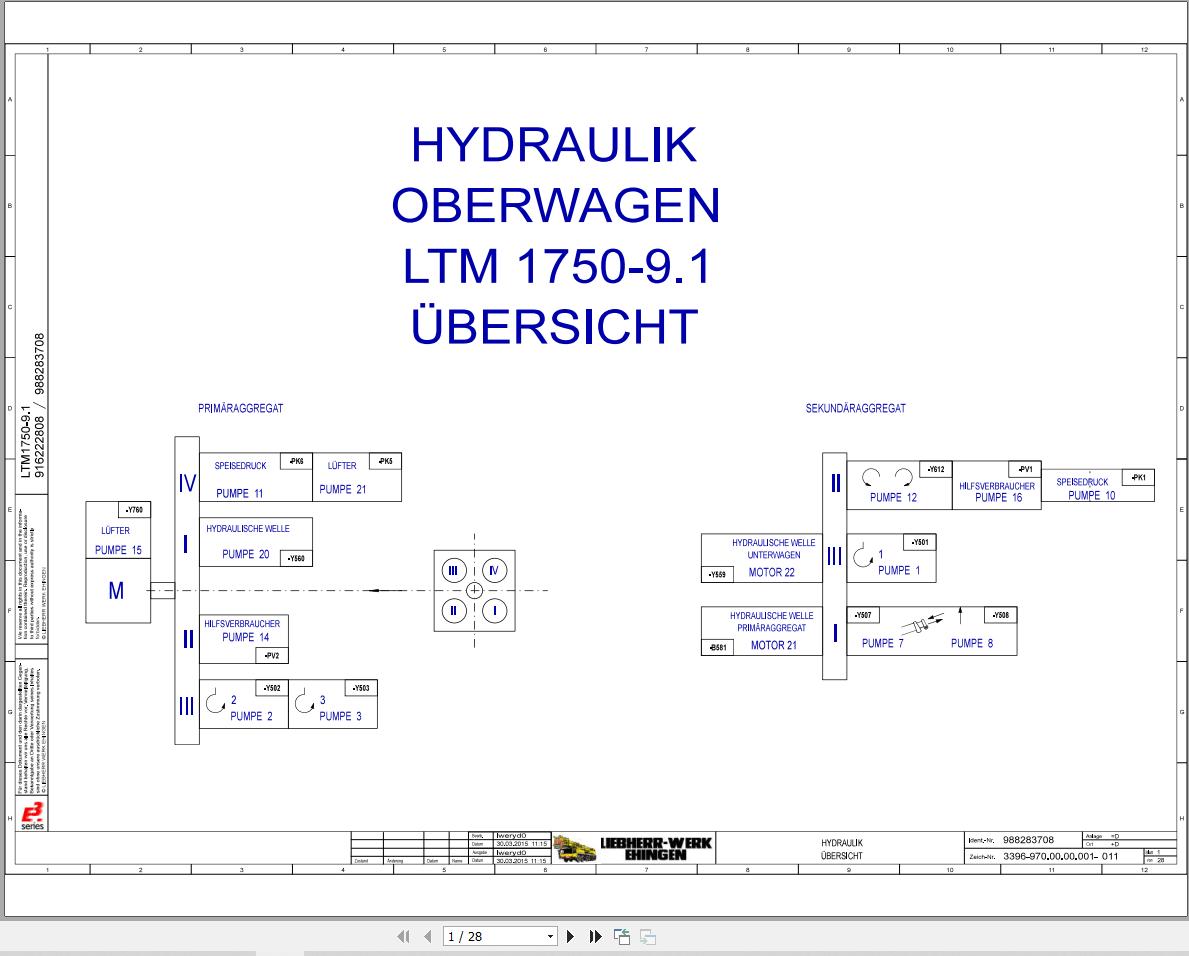 Liebherr Crane LTM 1750-9.1 Z96020 Electric and Hydraulic Diagrams DE