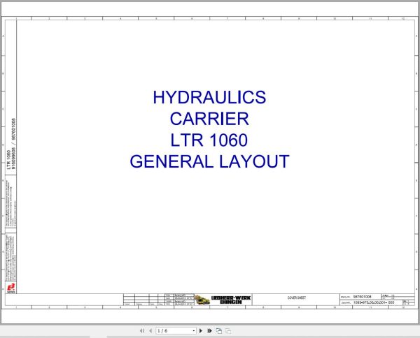 Liebherr Crane LTR 1060 Z96801 Electric and Hydraulic Diagrams EN