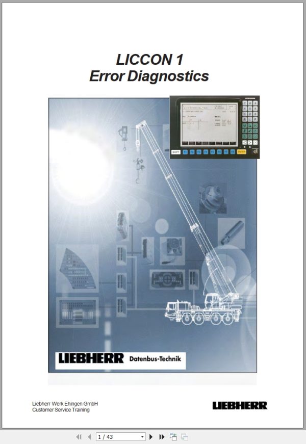 Liebherr Data Bus Binder LICCON 1 Error Diagnostics
