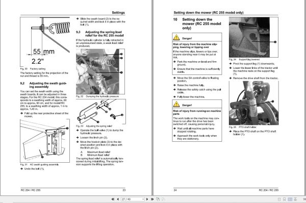 Massey Ferguson Conditioner RC204 RC205 Operator Manual FEL12835901
