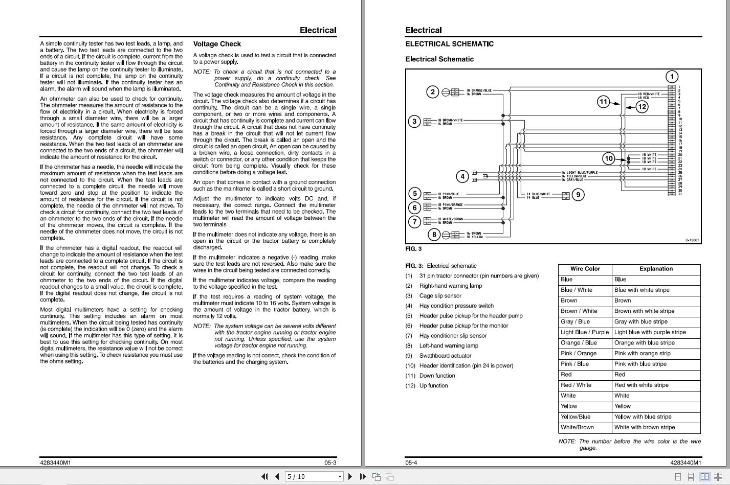 Massey Ferguson Disc Header 9195 9196 Service Manual 4283440M1