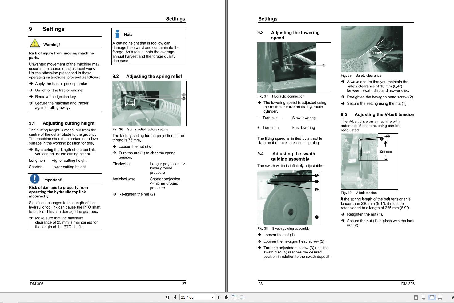Massey Ferguson Disc Mower DM306 Operator Manual FEL1392340101
